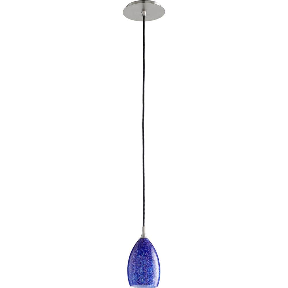 quorum Cobalt 60-Watt 1-Light Satin Nickel Pendant Design Mini Pendant ...