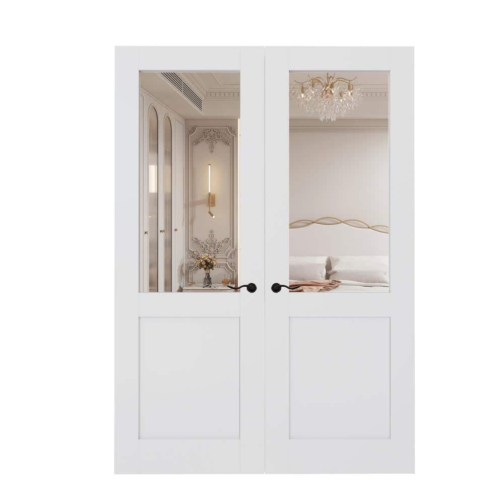ARK DESIGN 72 in. x 80 in. Half Lite Mirrored Glass Solid Core MDF ...