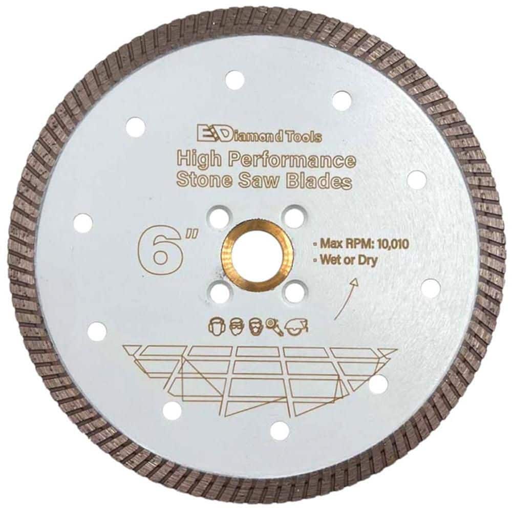 EDiamondTools 6 in. Granite, Quartz, Engineered Stone, Turbo Rim, High ...