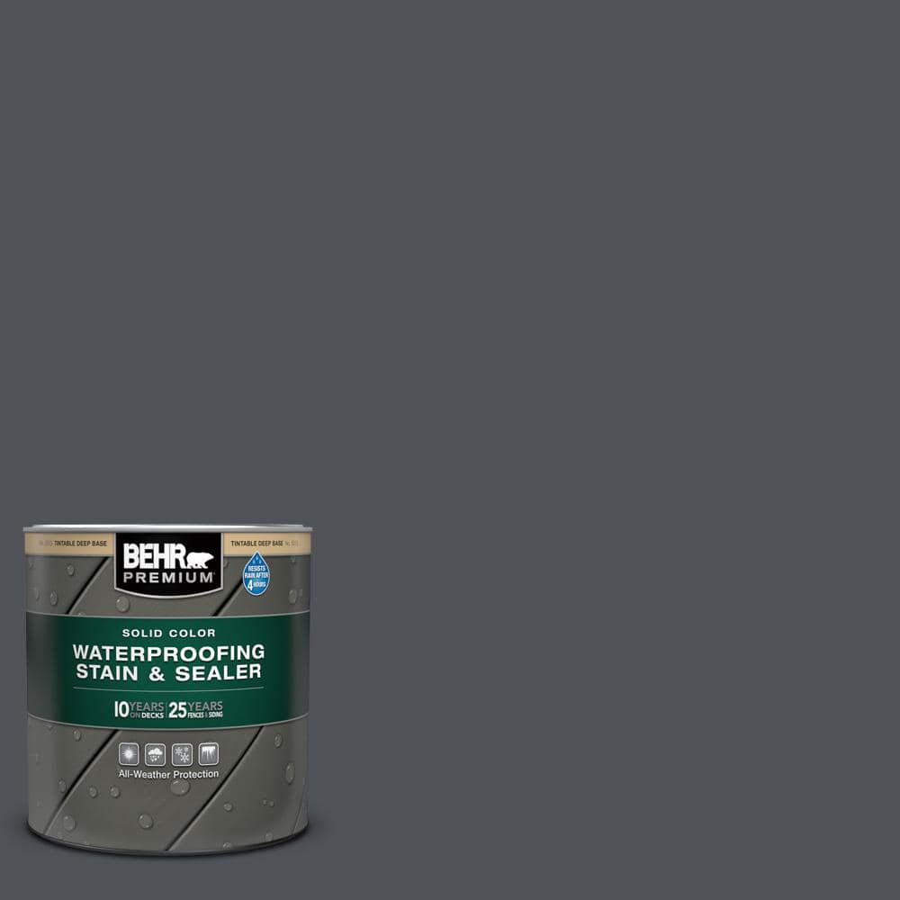 BEHR PREMIUM 1 qt. #N510-6 Orion Gray Solid Color Waterproofing ...