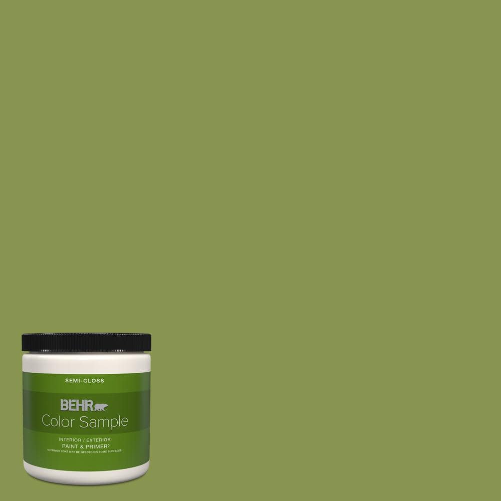 BEHR PREMIUM PLUS 8 oz. #M360-6 Bold Avocado Semi-Gloss Interior ...