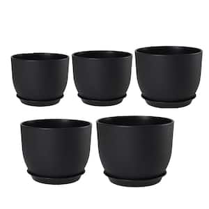 10/9/8 in. Medium Black Plastic Round Planter Set (3-Pack) L0CT2V5DLW ...