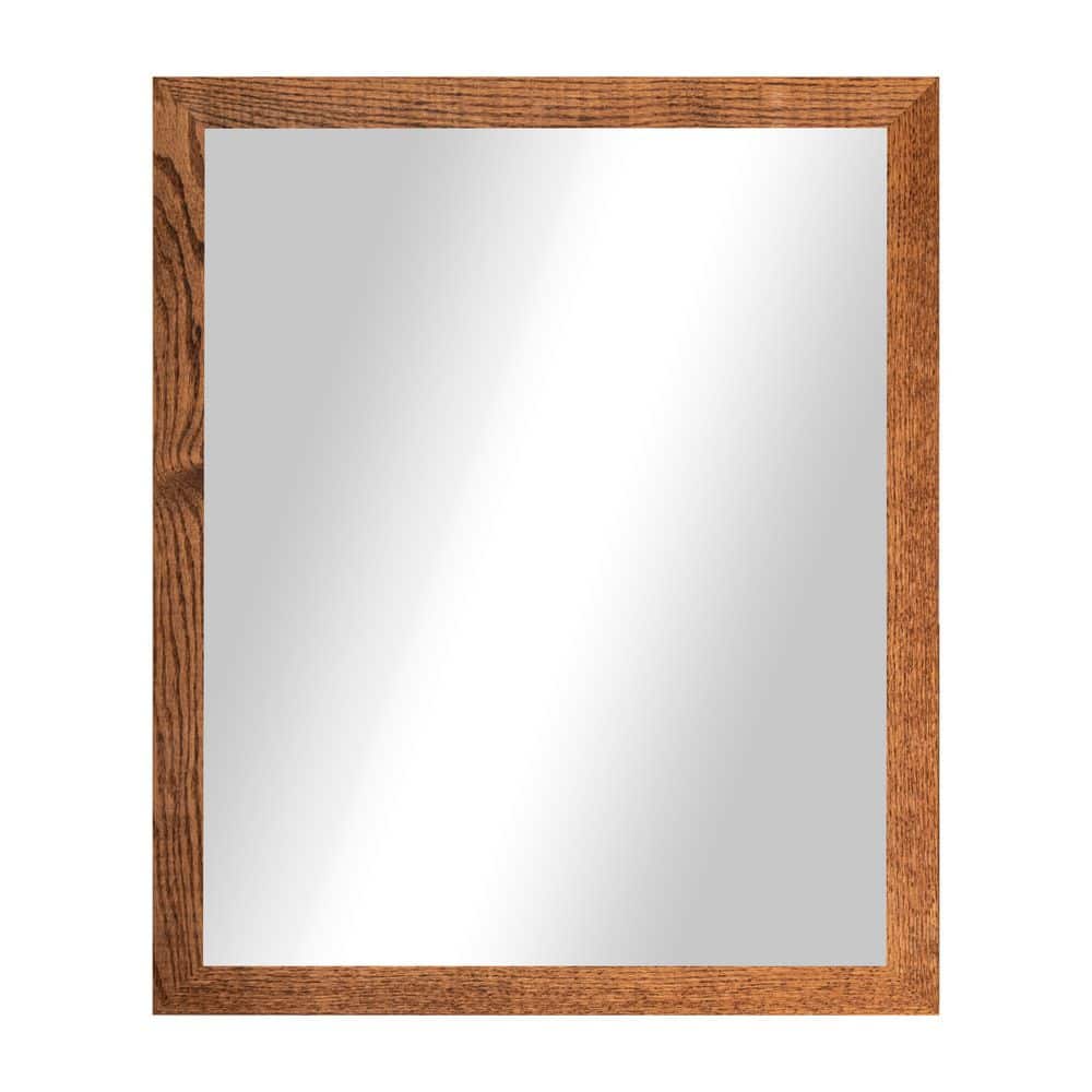 Rayne Mirrors 3 in Honey Frame (32 in. W x 33 in. H) Oak Hardwood ...