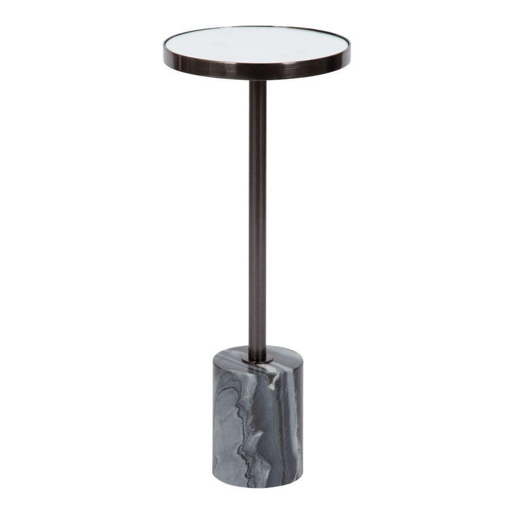 Kate and Laurel Hescott 10 in. W Pewter Round Contemporary Metal End ...