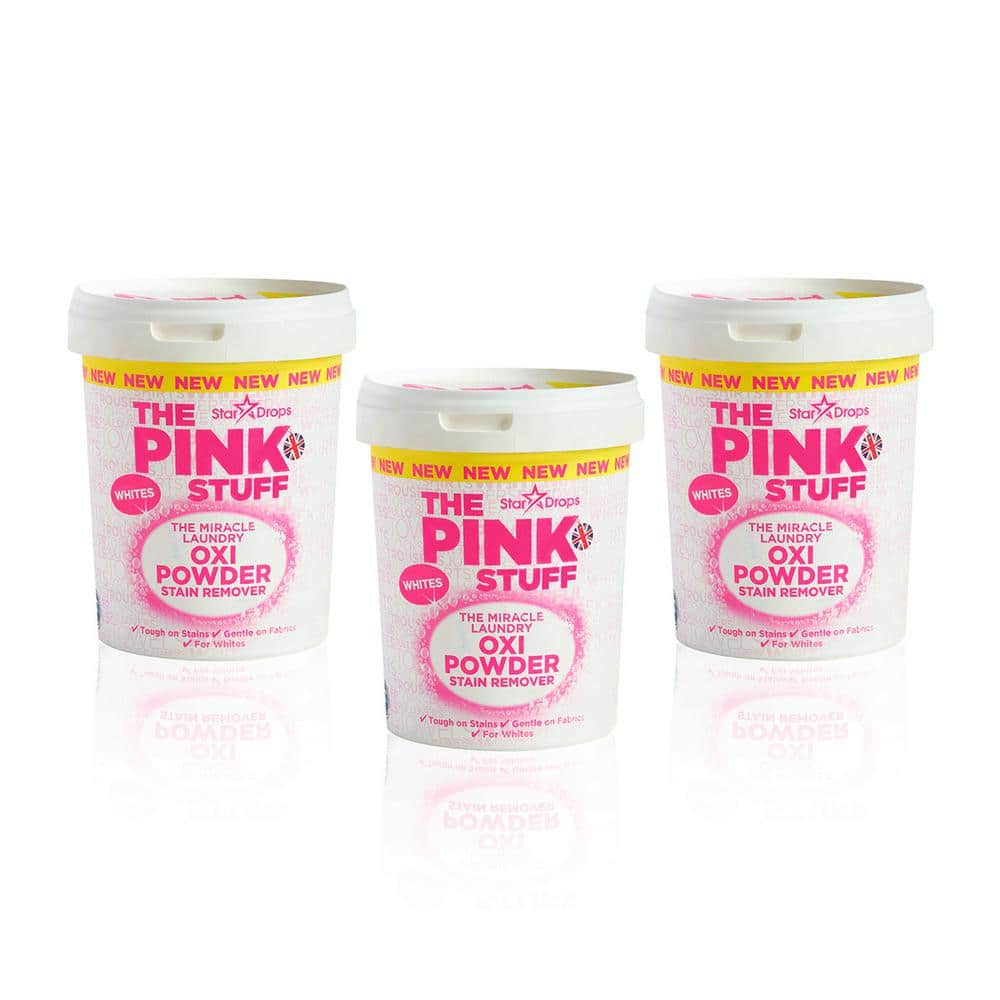 THE PINK STUFF Oxi Fabric Stain Remover Powder for Whites,2.2 lbs., 3 ...