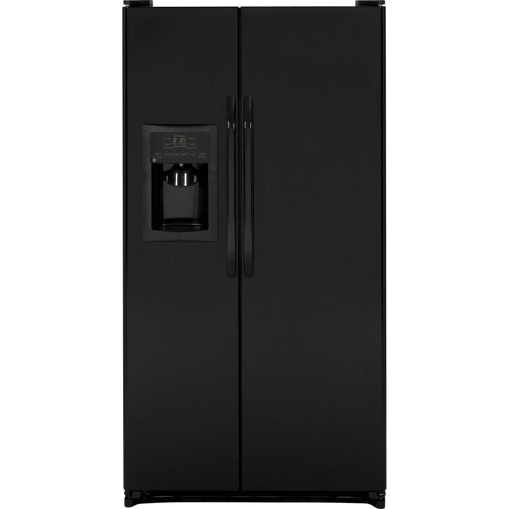 GE 25.3 cu. ft. Side by Side Refrigerator in Black GSH25JGCBB - The ...