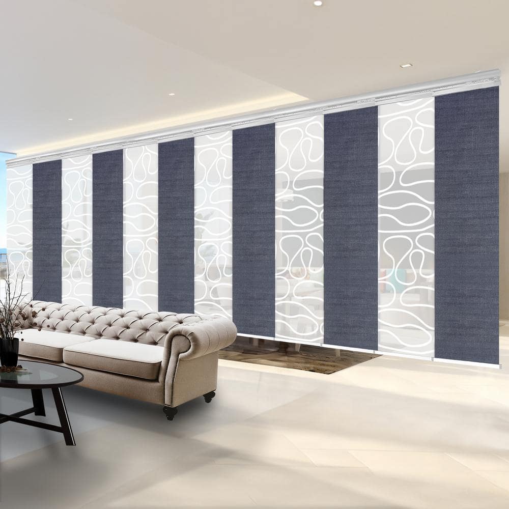 EMOH Denim Swirl 140 in. - 260 in. W x 94 in. L Adjustable 12-Panel ...