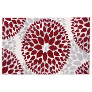World Rug Gallery Modern Comtemporary Floral Design Red 7 ft. 6 in. x 9 ...