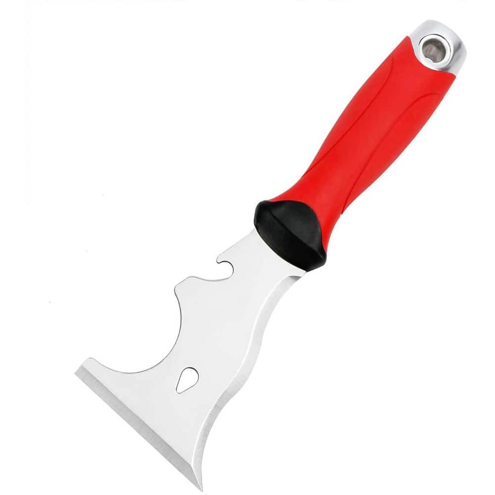 KIWDZFU 9-In-1 Stainless Steel Drywall Paint Scraper with Ergonomic ...