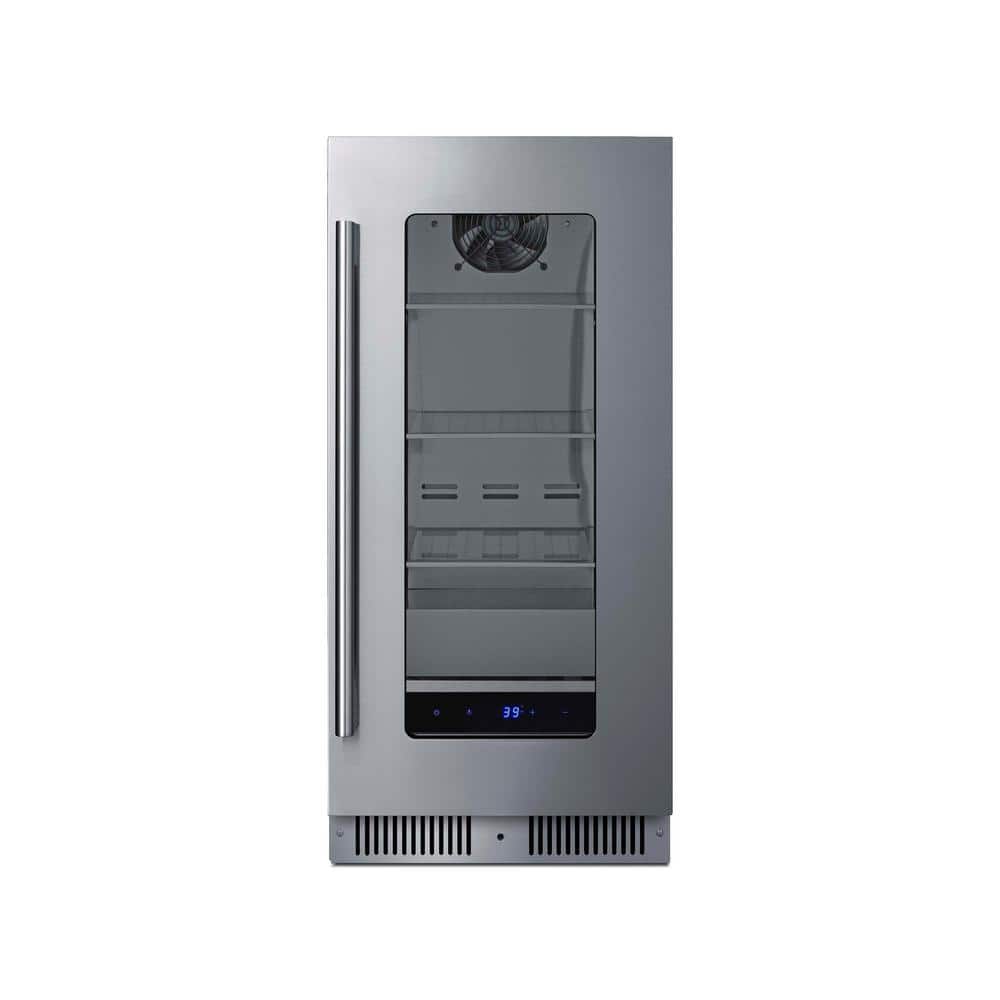 Summit Appliance Shallow Depth 15 in. Beverage Cooler with Glass Door ...