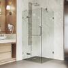VIGO Monteray 30 in. L x 30 in. W x 73 in. H Frameless Pivot Square Shower Enclosure in Brushed ...