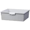 12 Gal. 6 in. Wide Line Double Depth Storage Tote in Light Gray (Pack ...