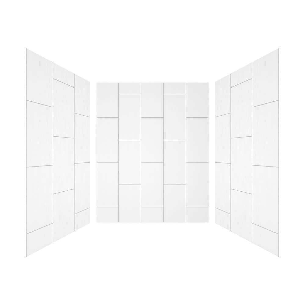 CASAINC 60 W in. x 75 H in. Three-Piece Glue Up Composite Alcove Shower ...