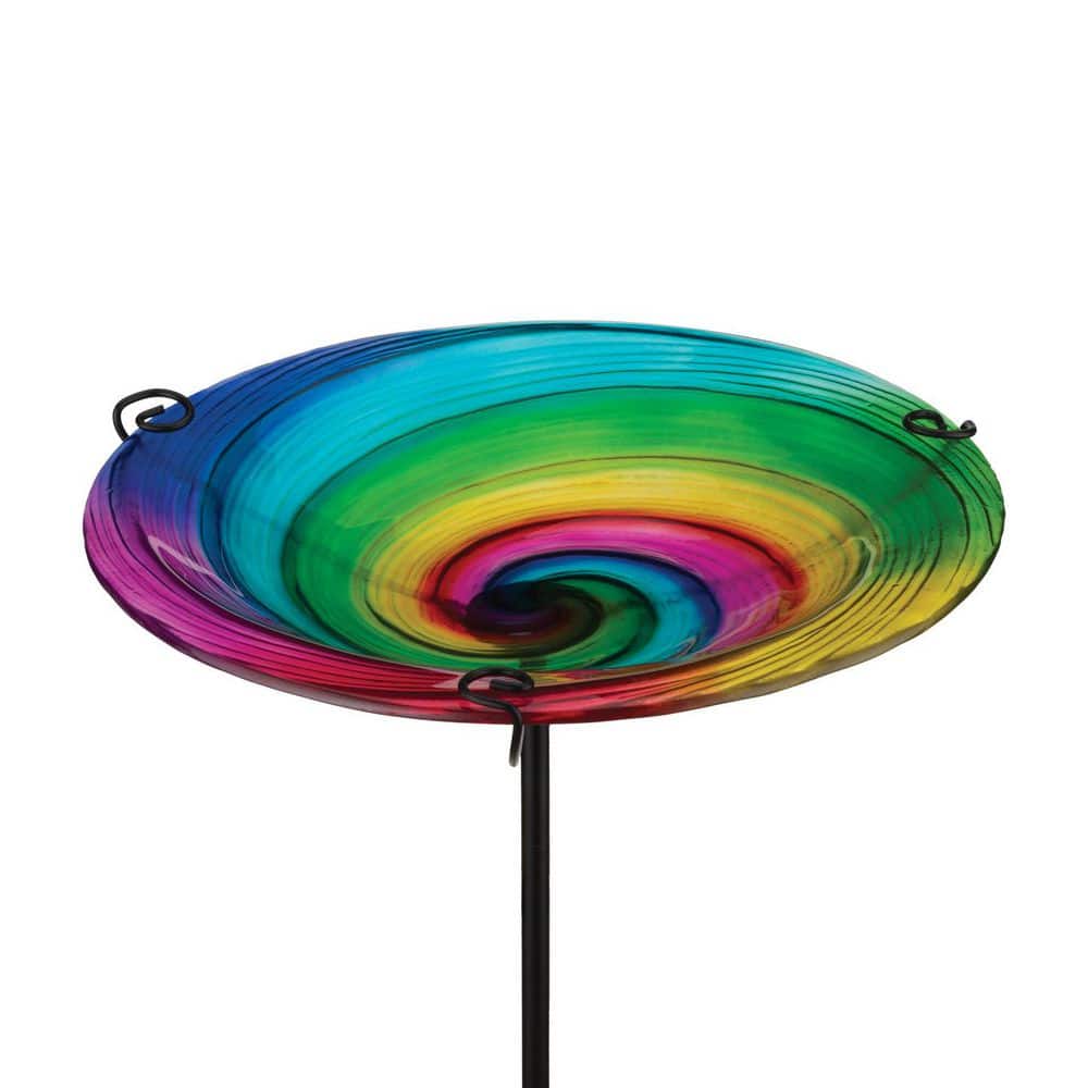Regal Art & Gift Birdbath/Feeder Stake-Rainbow 13789 - The Home Depot