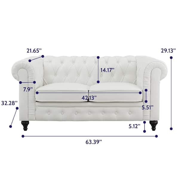 White Leather Chesterfield Sectional Sofa | Cabinets Matttroy