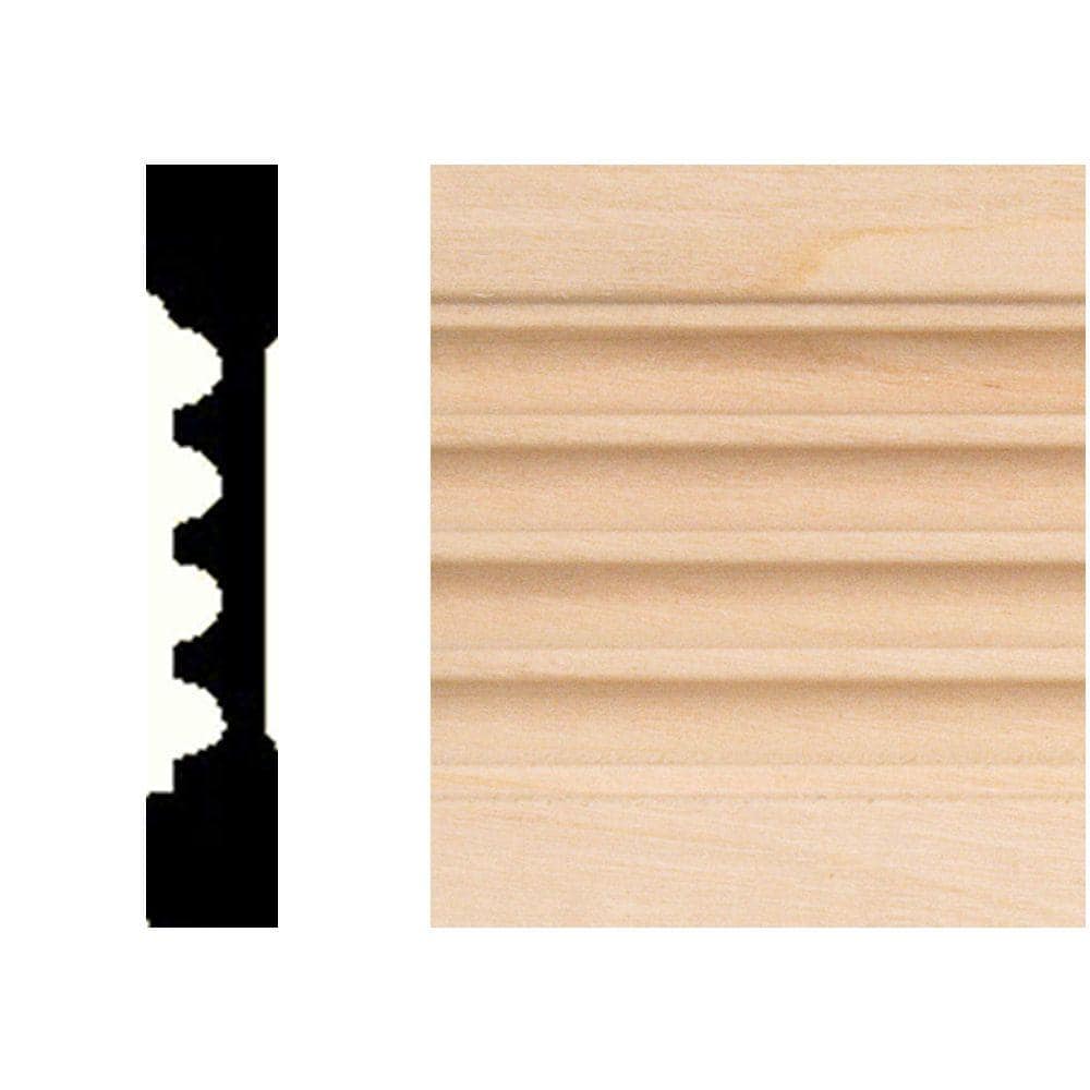 HOUSE OF FARA 3/8 in. x 2-1/4 in. x 7 ft. Basswood Wood Fluted Casing ...