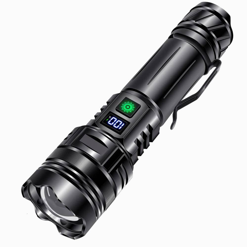 Lukyamzn 1.77 in. Screen Rechargeable Flashlights 10000 High Lumens ...