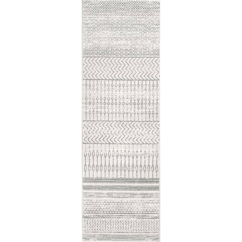 nuLOOM Nova Stripes Gray 3 x 12 Indoor/Outdoor Runner Rug RZBD65B-28012 ...