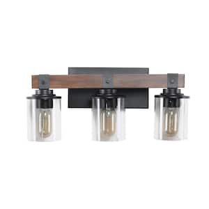 AVITAS 34.6 in. 5-Light Rustic Walnut Bronze Bathroom Vanity Light with ...