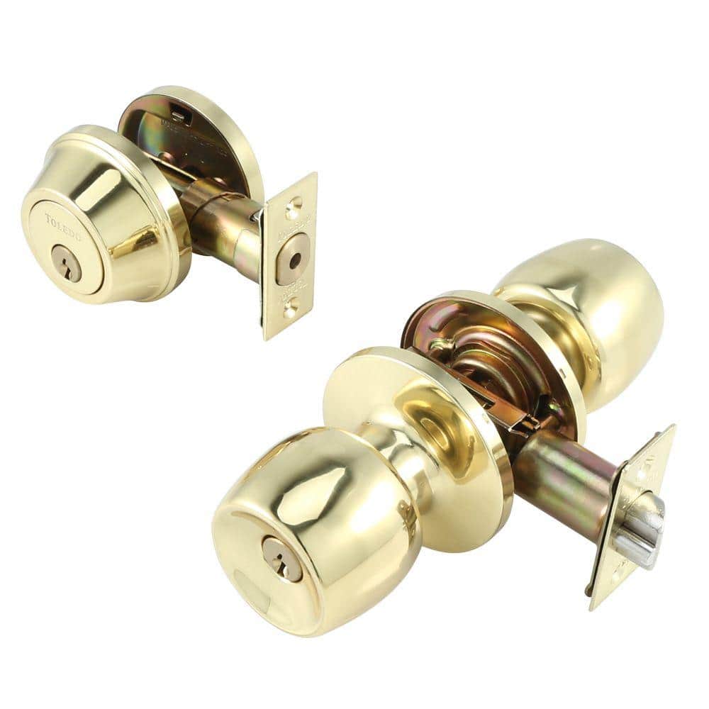 TOLEDO Single Cylinder Polish Brass Combo Deadbolt CV1500MAUS3 - The ...