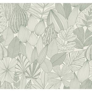 A-Street Prints Fernback Ornate Botanical Green Matte Paper Wallpaper ...