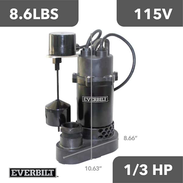 Everbilt 1/2 HP Aluminum Sump Pump Tether Switch HDSP50W, 40% OFF