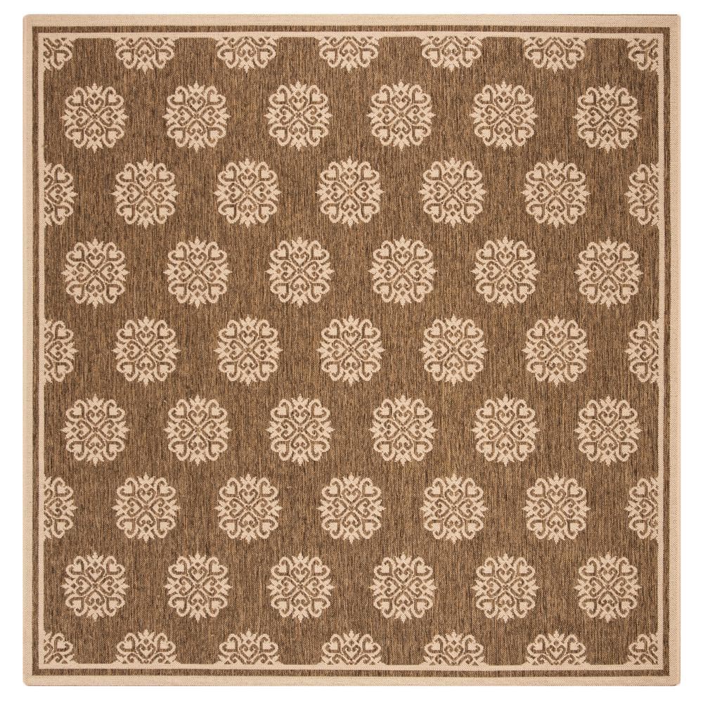 SAFAVIEH Beach House Beige/Cream 7 ft. x 7 ft. Square Geometric Indoor ...
