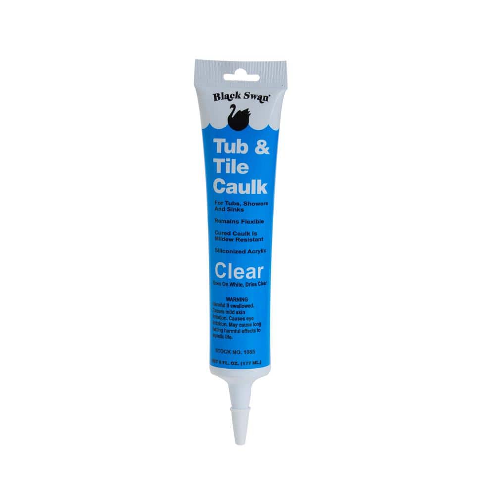 Black Swan Tub and Tile Siliconized Acrylic Latex Caulk-Clear-5 fl. oz ...