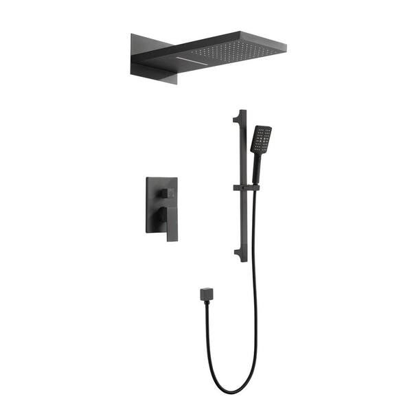 Nestfair 3-Spray Wall Bar Shower Kit with 3-Spray Patterns Hand Shower ...