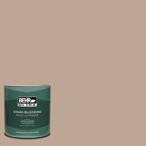 BEHR ULTRA 1 qt. #700D-4 Brown Teepee Extra Durable Semi-Gloss Enamel ...