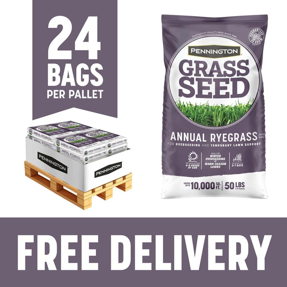 Pennington Annual Ryegrass 50 lb. 10,000 sq. ft. Grass Seed Pallet (24 ...