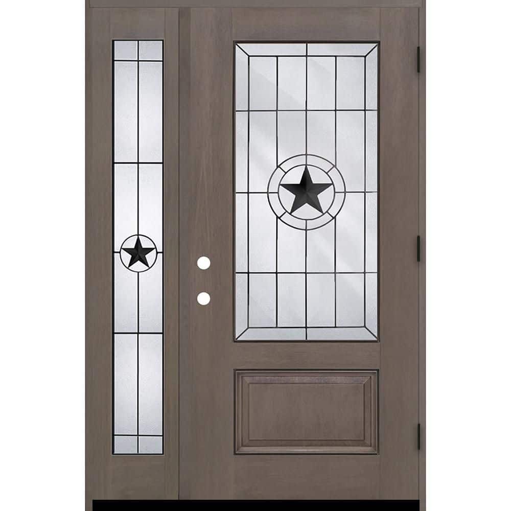 Steves & Sons Regency 53 in. x 80 in. 3/4L Alamo Glass LHOS Ashwd Stain ...