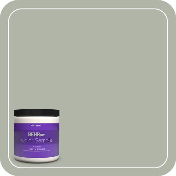 BEHR PREMIUM PLUS 8 oz. #ICC-56 Green Tea Eggshell Enamel Interior ...