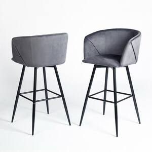 Homy Casa Aldridge 30 in. Green Low Back Metal Frame Bar Stool with ...