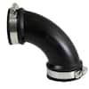 PLUMBFLEX 2 in. 90-Degree Pvc Flexible Elbow Coupling with Stainless ...