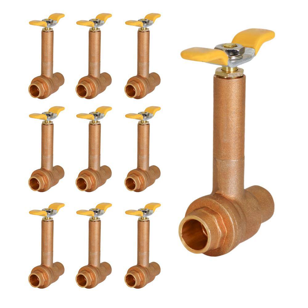 PLUMBFLEX Premium Brass Ball Valve with Long Bonnet and T-Handle, with ...