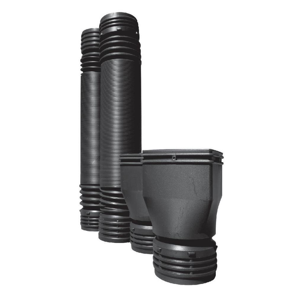 RELN 2.5 in. x 8 ft. Black Copolymer Expandable Solid Drain Pipe ...