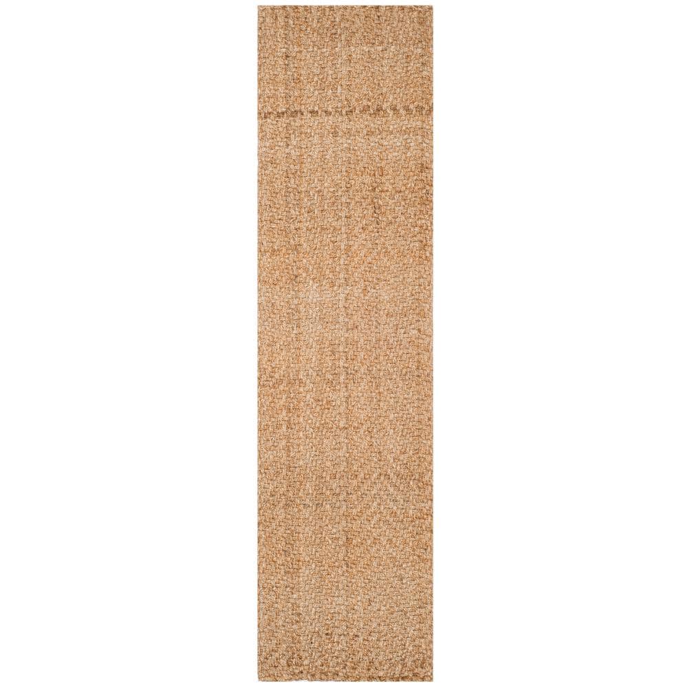 SAFAVIEH Natural Fiber Beige 2 ft. x 12 ft. Solid Runner Rug NF265A-212 ...