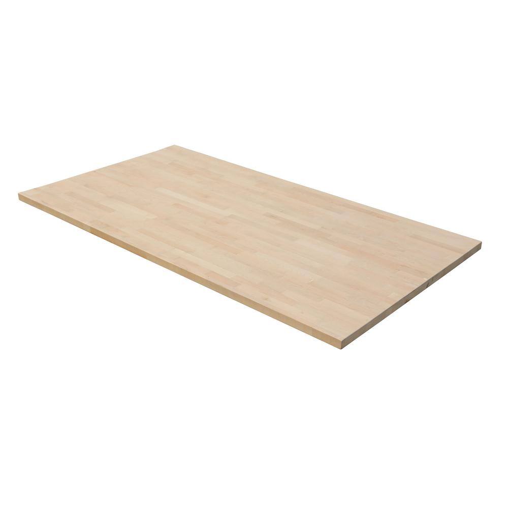 Hampton Bay 4 ft. L x 25 in. D Unfinished Birch Solid Wood Butcher ...