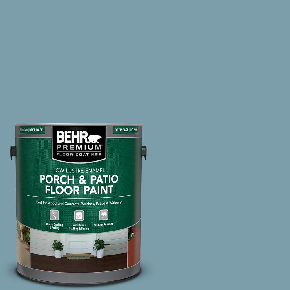 BEHR PREMIUM 1 gal. #S470-4 Dolphin Blue Low-Lustre Enamel Interior ...