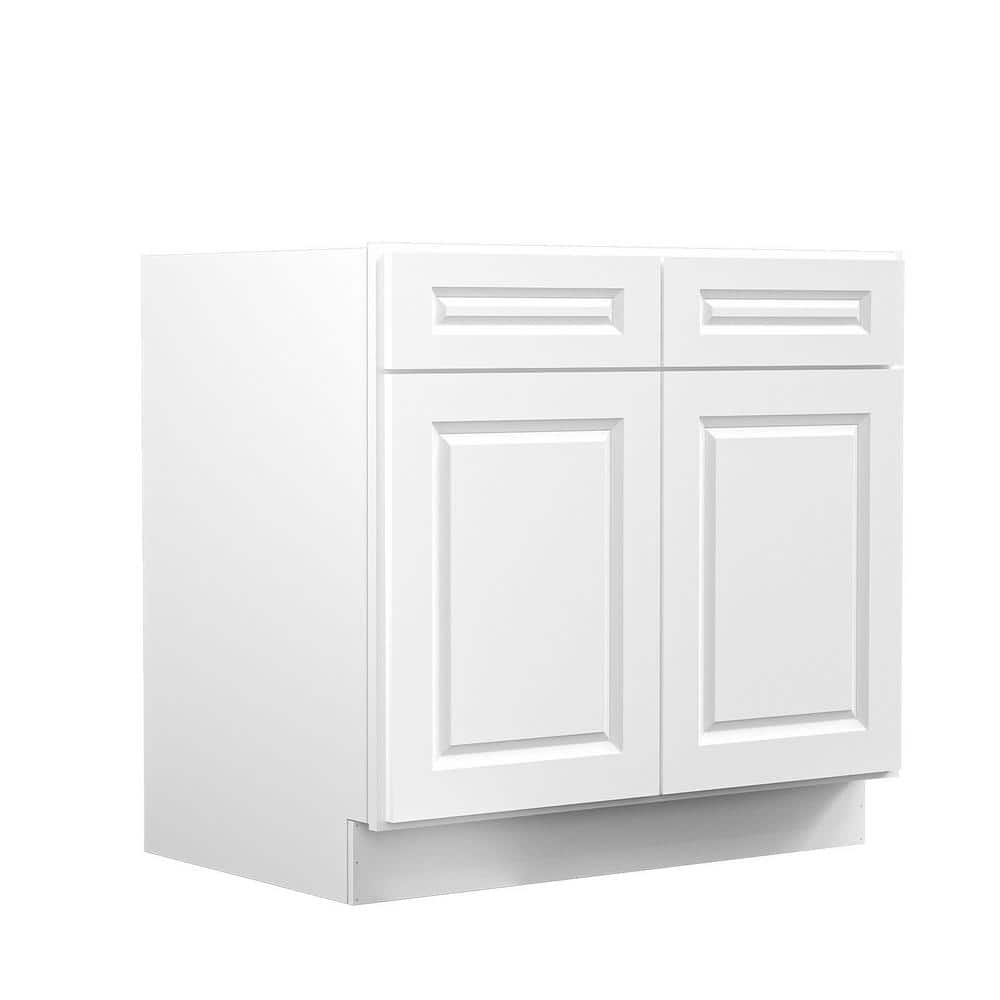 Hausvita 36 in. W x 24 in. D x 34.5 in. H in Cameo White Plywood Ready to Assemble Kitchen Base ...