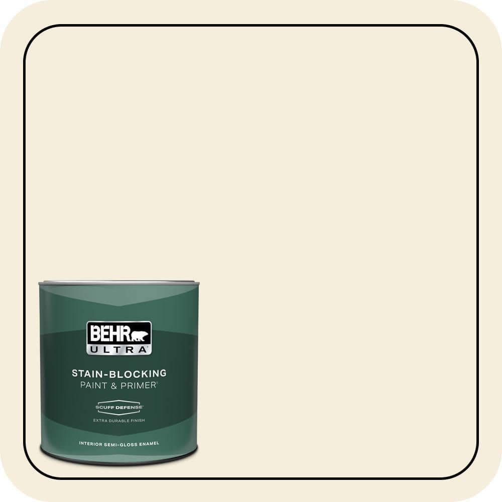 BEHR ULTRA 1 qt. #W-D-300 Eggshell Cream Extra Durable Semi-Gloss ...