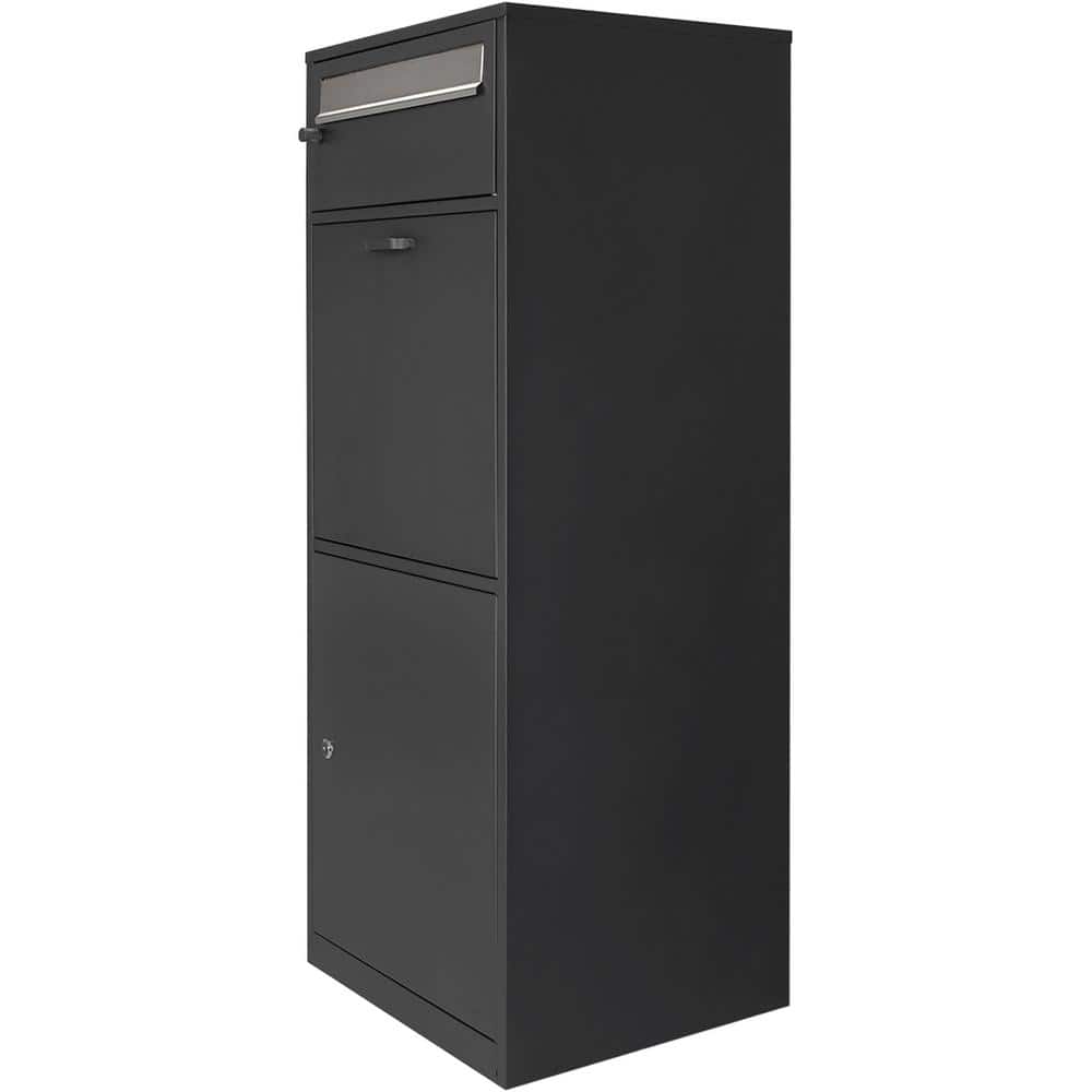 BARSKA MPB-700 Black Ground Mount Locking Mailbox and Parcel Box ...