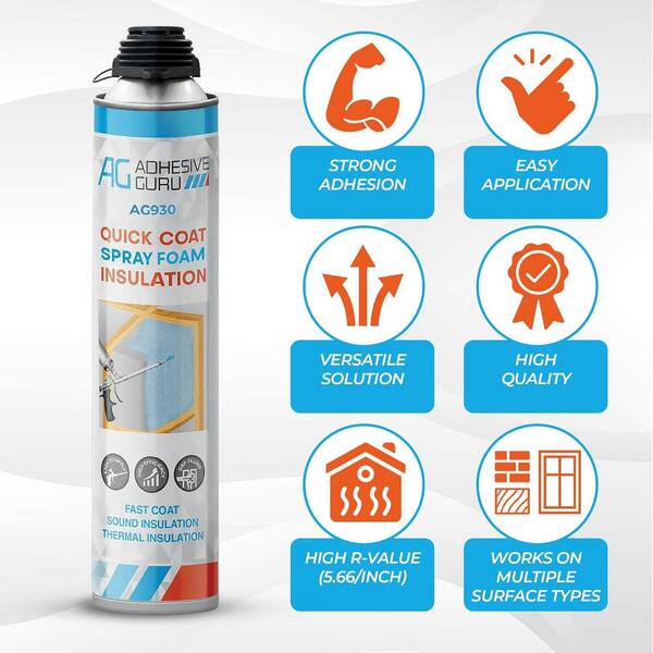 AG ADHESIVE GURU AG930S Insulation Foam Set-6 Pack Spray Foam Sealant ...