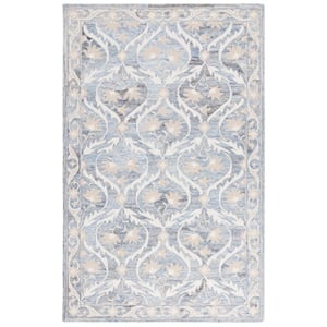 SAFAVIEH Blossom 8 ft. x 10 ft. Blue/Ivory Geometric Abstract Area Rug ...