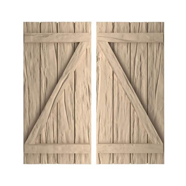 Ekena Millwork 22 in. x 84 in. Timberthane Polyurethane 4-Board Joined ...