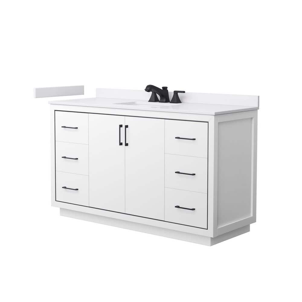 Wyndham Collection Icon 60 in. Single Freestanding White Bath Vanity ...