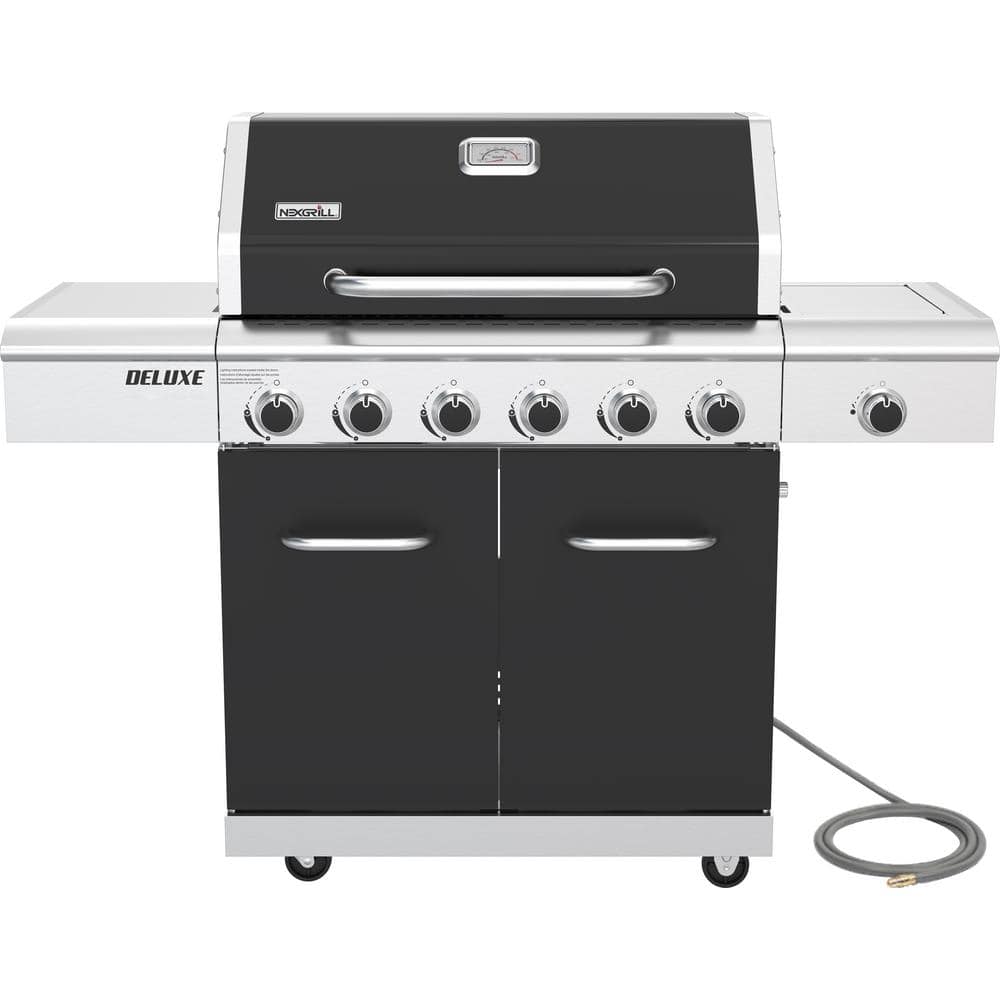 Nexgrill Deluxe 6-Burner Dual Fuel Natural Gas Grill with Gourmet Plus ...