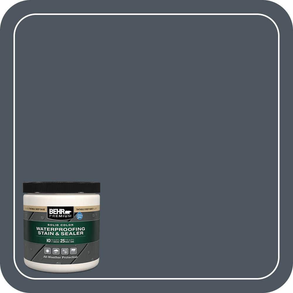 BEHR PREMIUM 8 oz. #N480-7 Midnight Blue Solid Color Waterproofing ...