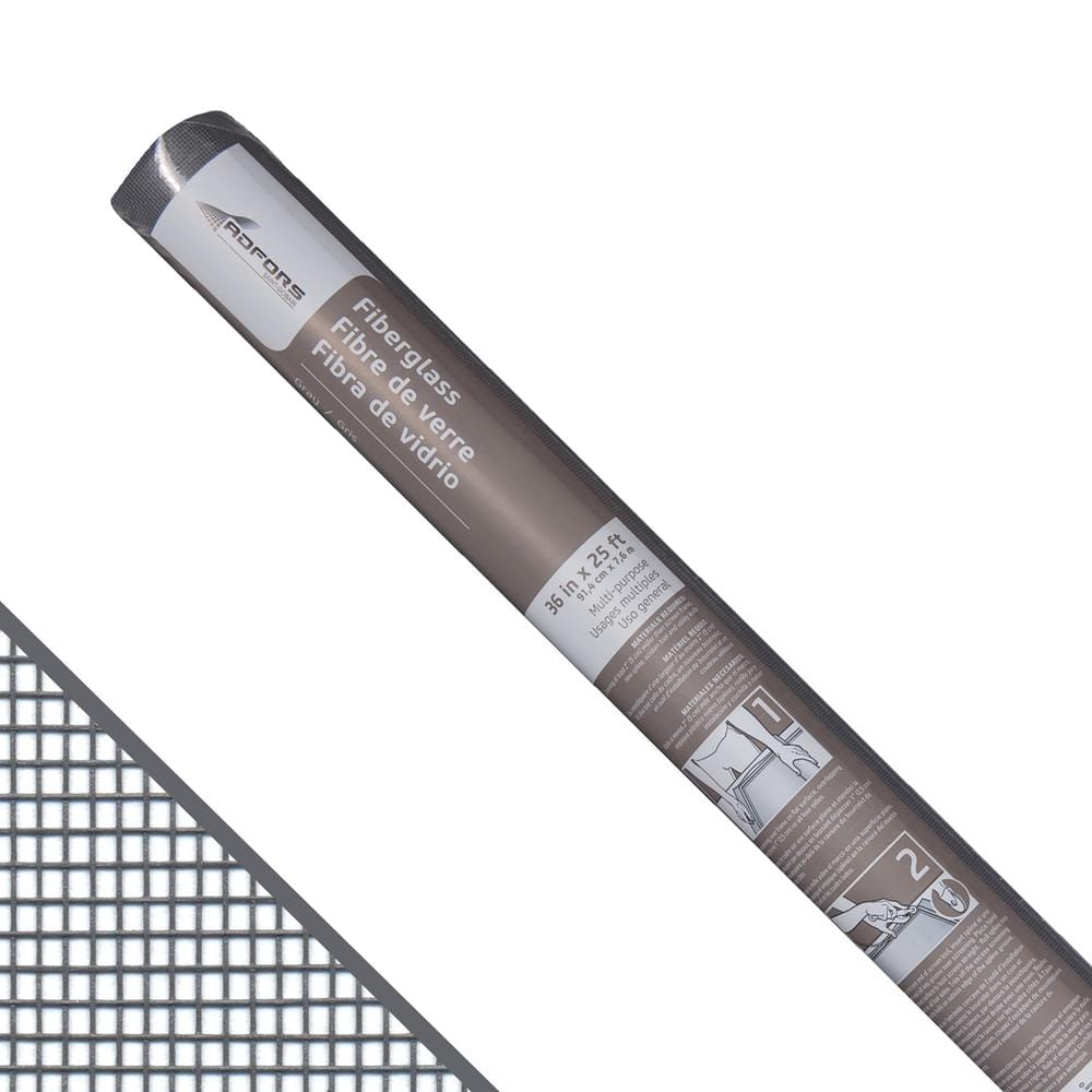 Saint-Gobain ADFORS 36 in. x 25 ft. Gray Fiberglass Screen Roll for ...